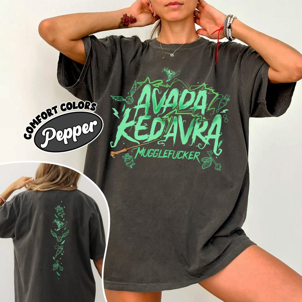 Comfort Colors HP Fans Shirt Magic Wand Avada Kedavra Wizard Birthday ...